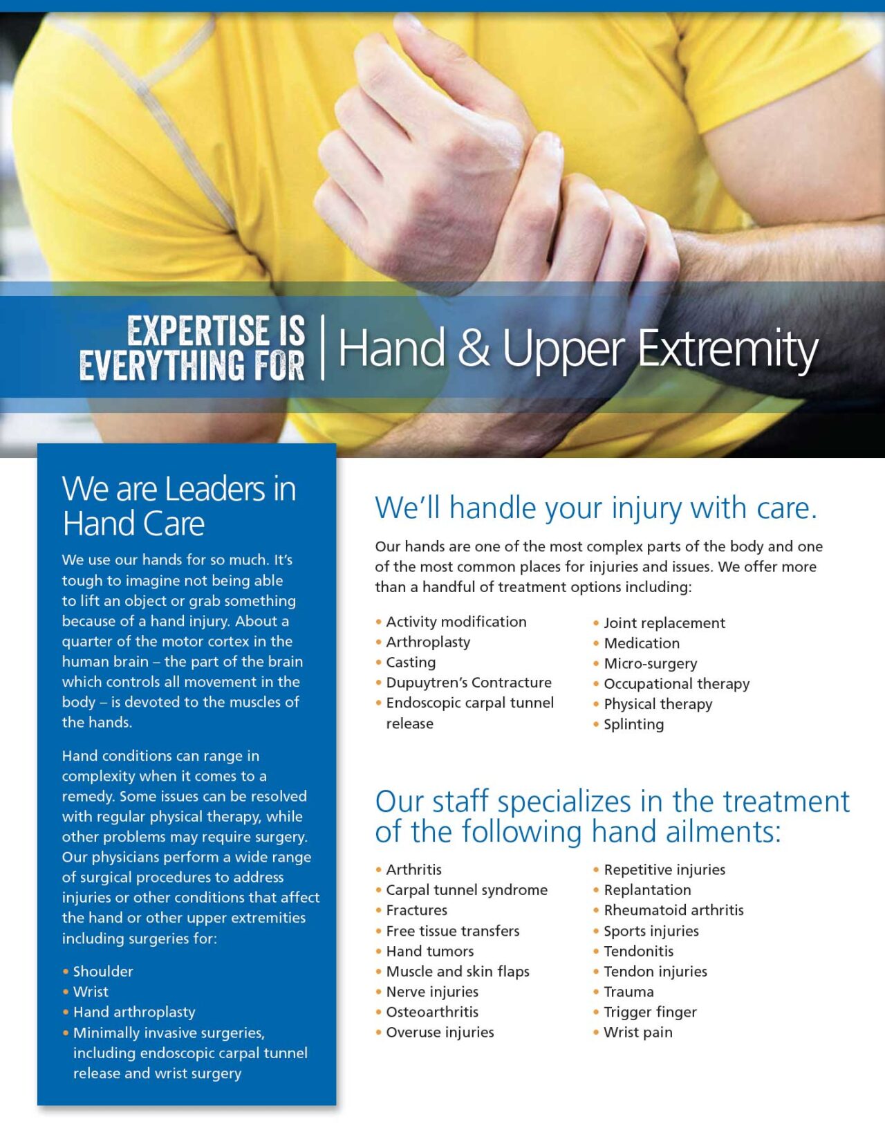 Hand, Wrist & Upper Extremity Injuries | UBMD Orthopaedics & Sports ...