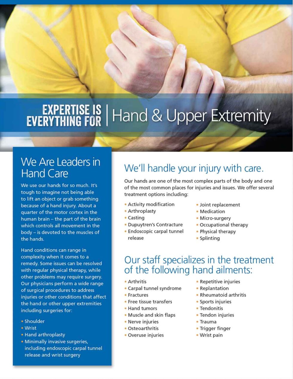 Hand, Wrist & Upper Extremity Injuries | UBMD Orthopaedics & Sports ...
